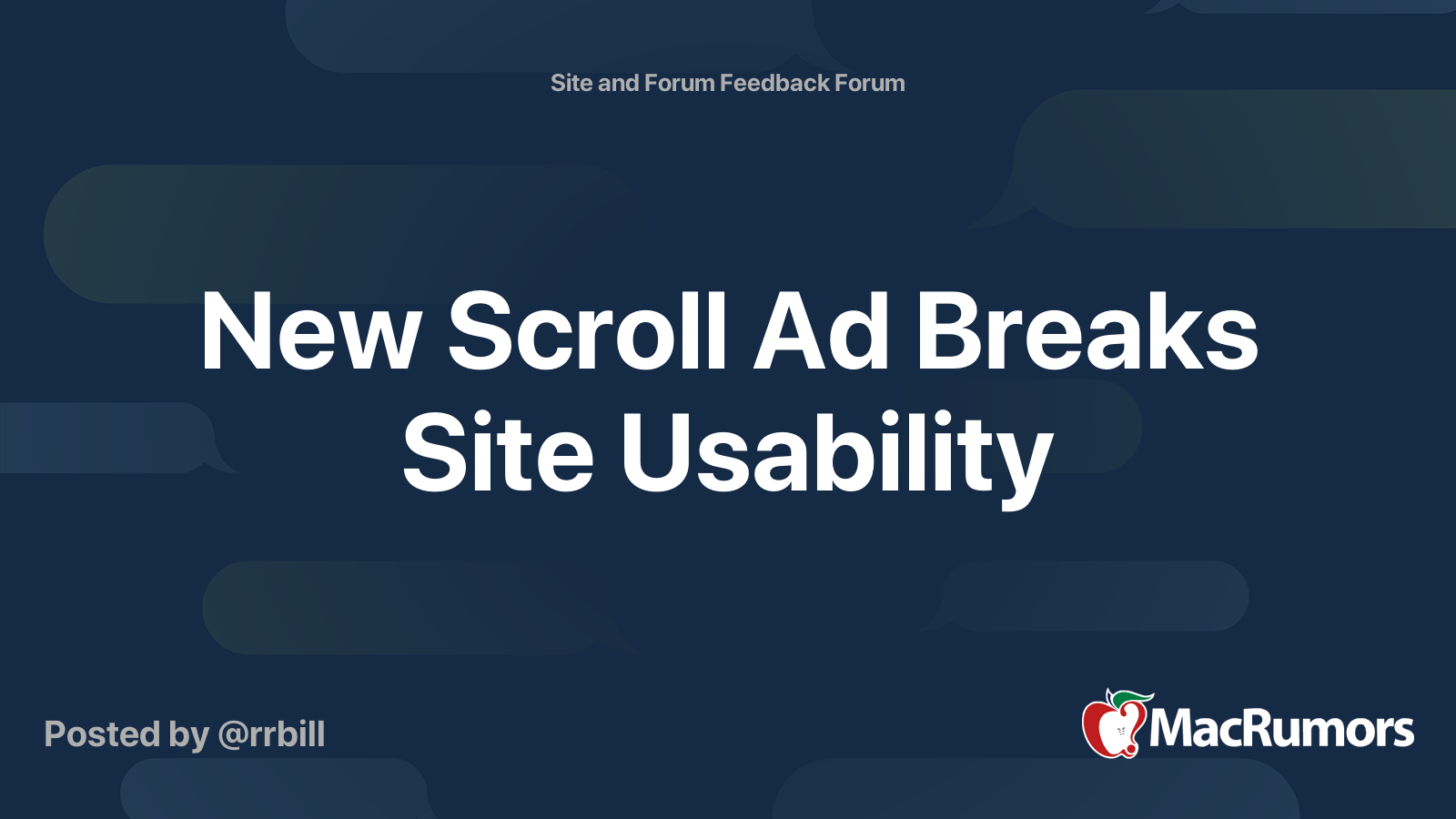 New Scroll Ad Breaks Site Usability | MacRumors Forums