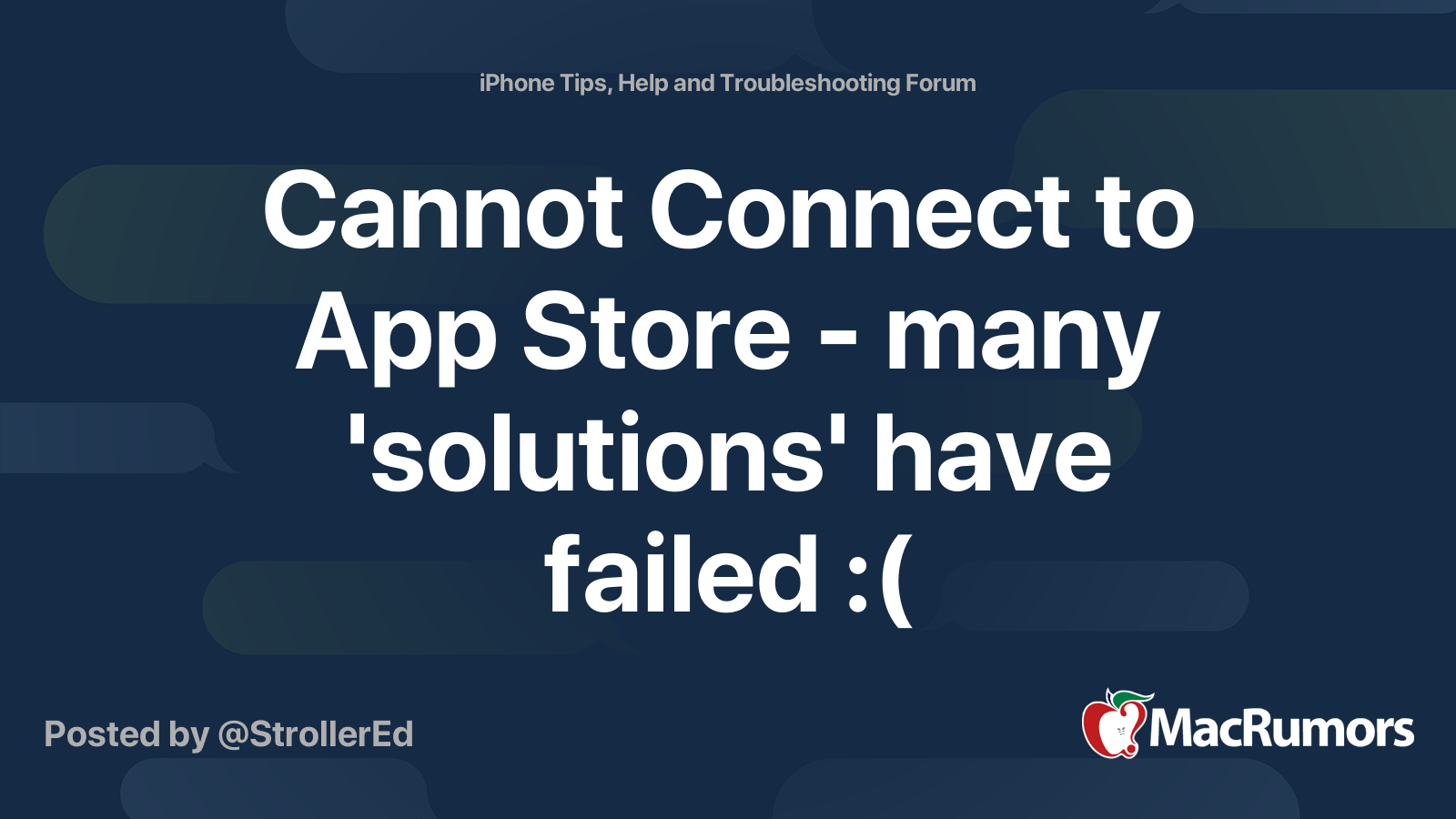 Cannot Connect to App Store - many 'solutions' have failed :( | MacRumors Forums