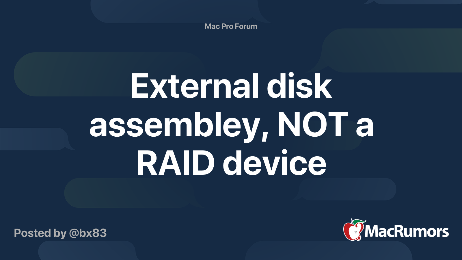 External disk assembley, NOT a RAID device | MacRumors Forums