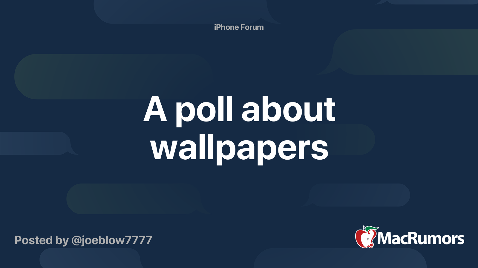 A poll about wallpapers | MacRumors Forums