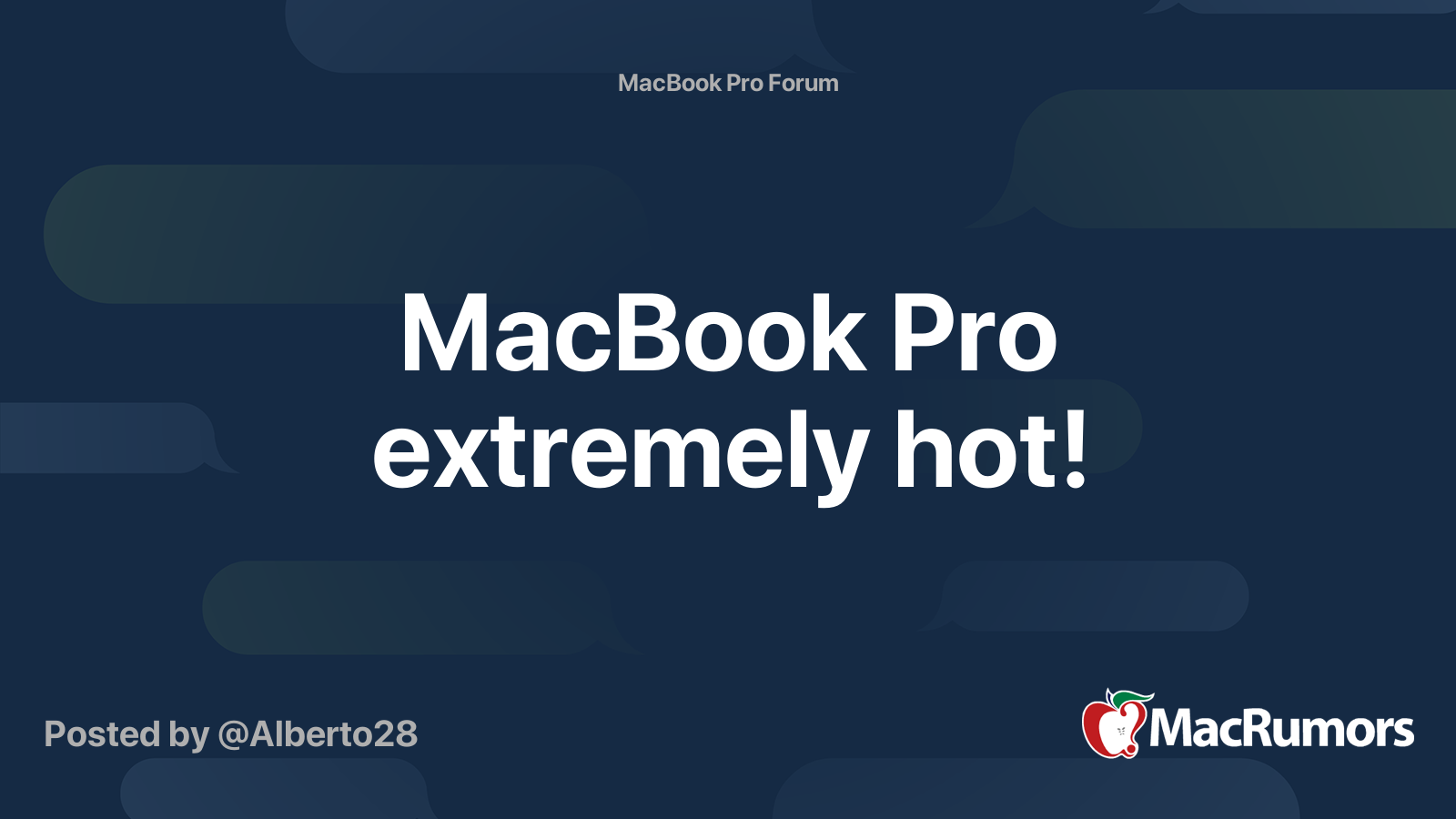 MacBook Pro extremely hot! | MacRumors Forums