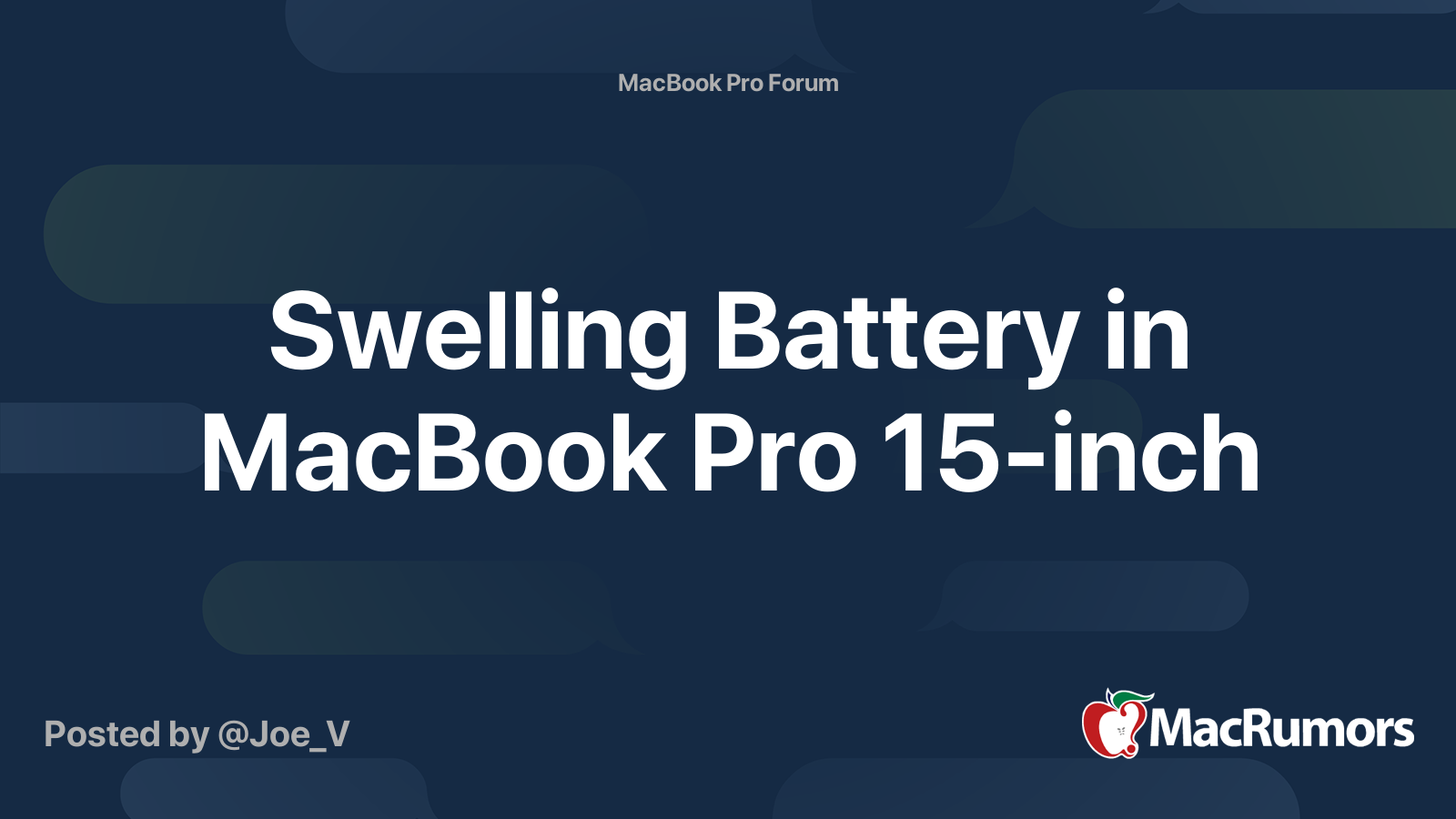 Swelling Battery in MacBook Pro 15-inch | MacRumors Forums