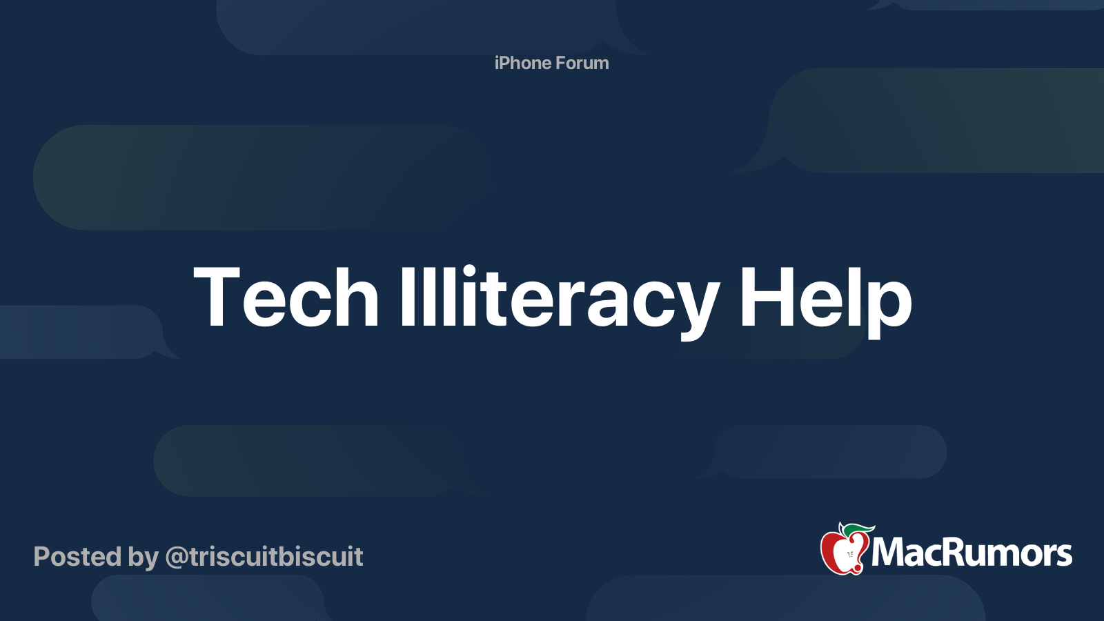 Tech Illiteracy Help | MacRumors Forums