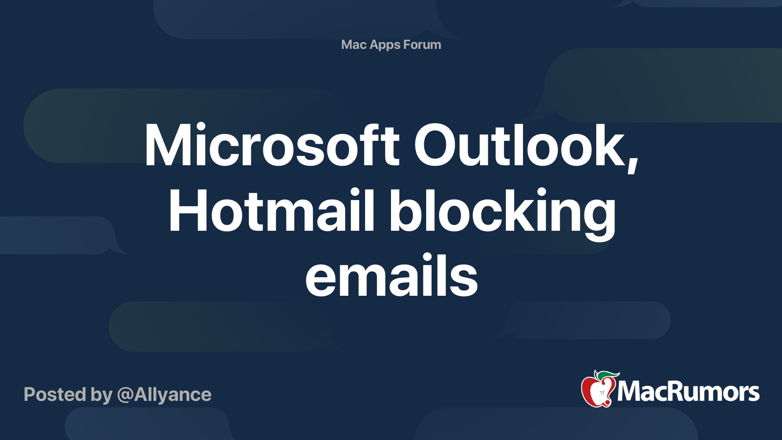 Microsoft Outlook, Hotmail blocking emails | MacRumors Forums
