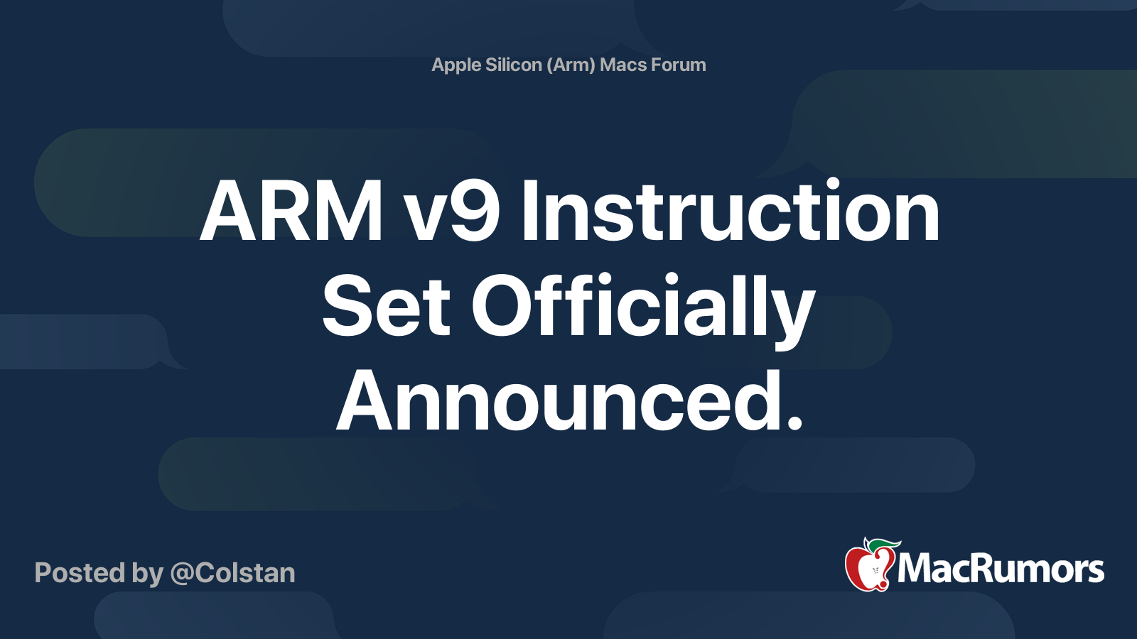 ARM v9 Instruction Set Officially Announced. | MacRumors Forums