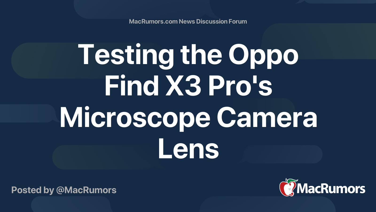Testing the Oppo Find X3 Pro's Microscope Camera Lens | MacRumors Forums