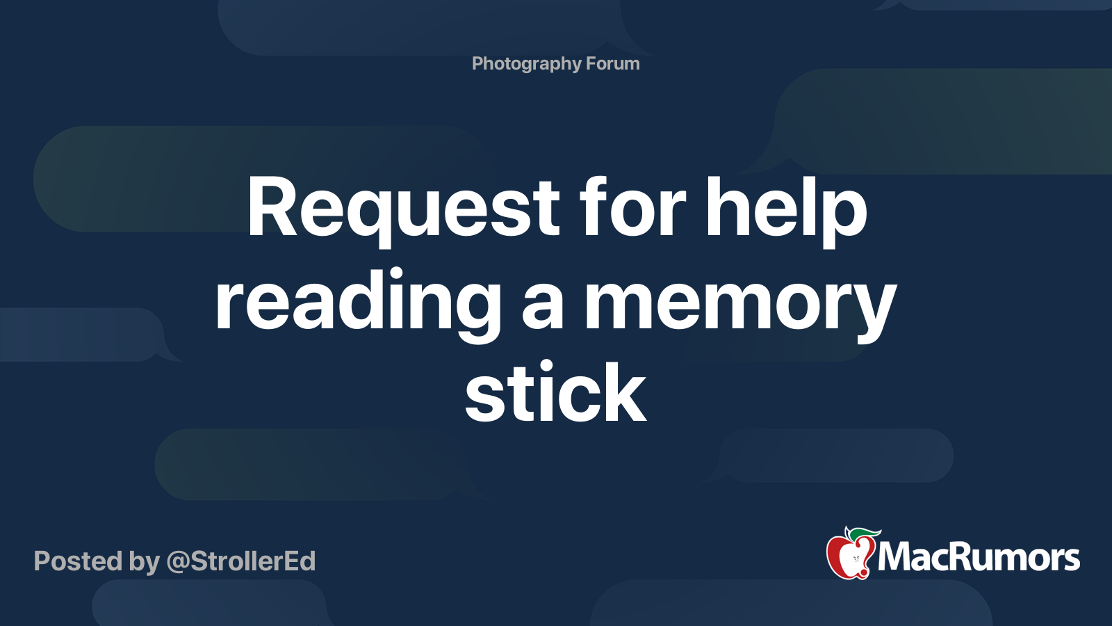 Request for help reading a memory stick | MacRumors Forums