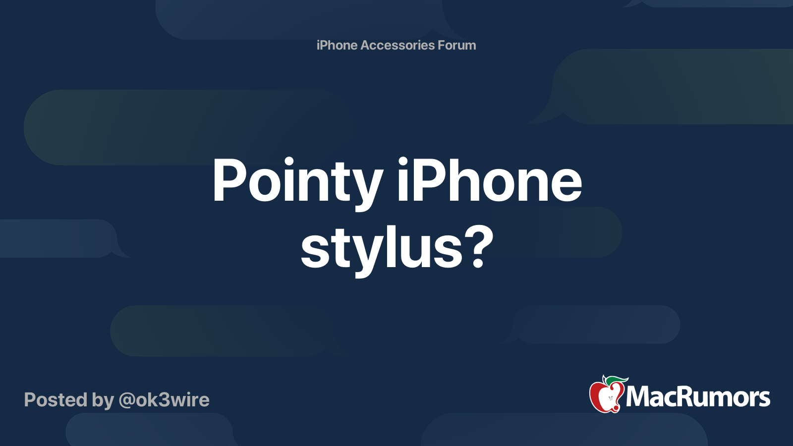 Pointy iPhone stylus? | MacRumors Forums