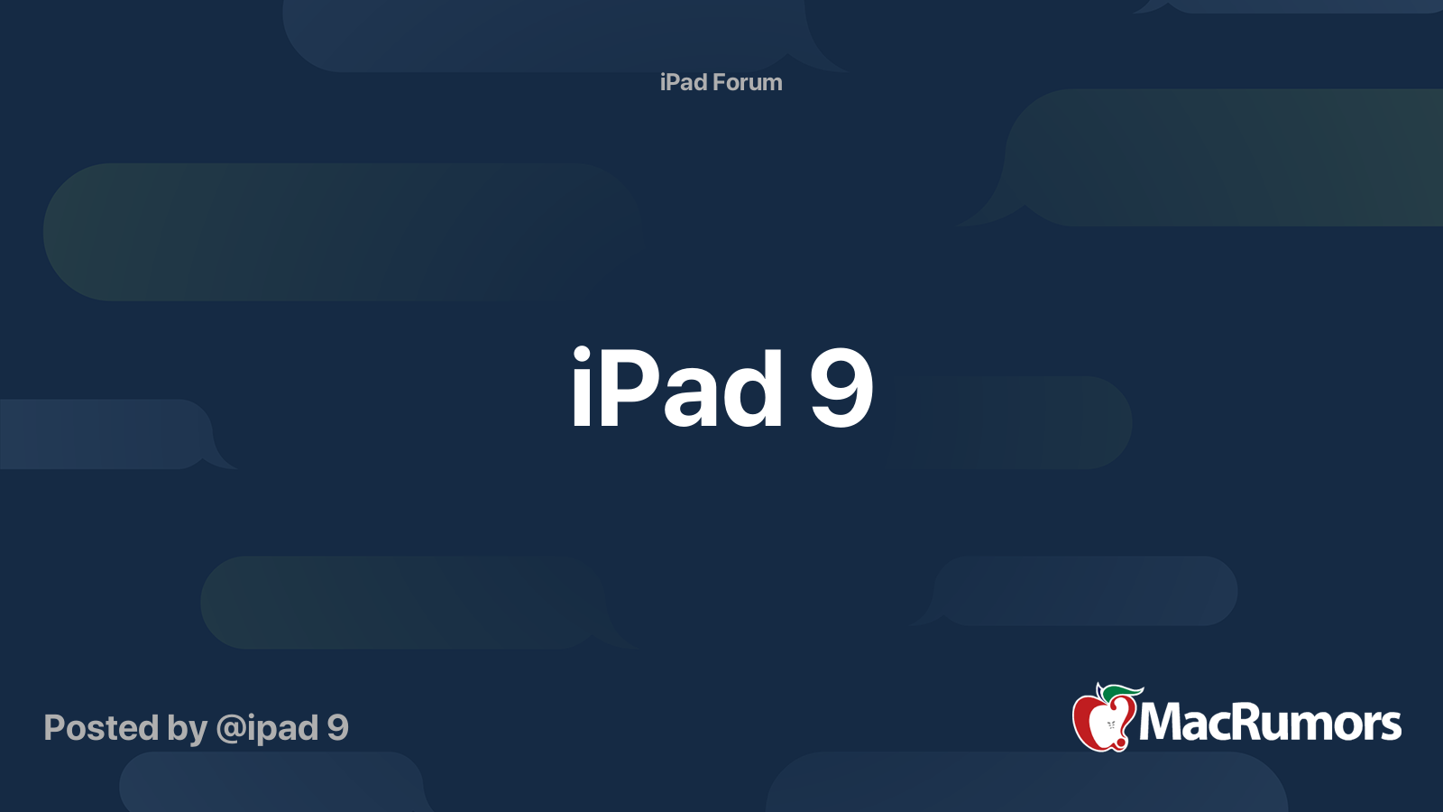 iPad 9 | MacRumors Forums
