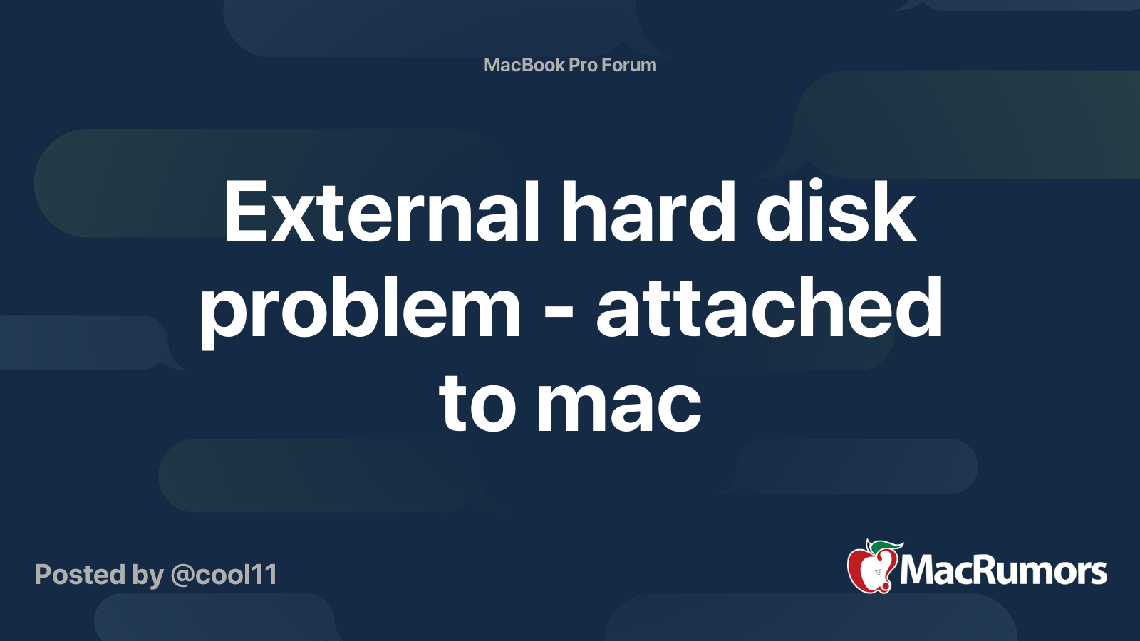 External hard disk problem - attached to mac | MacRumors Forums