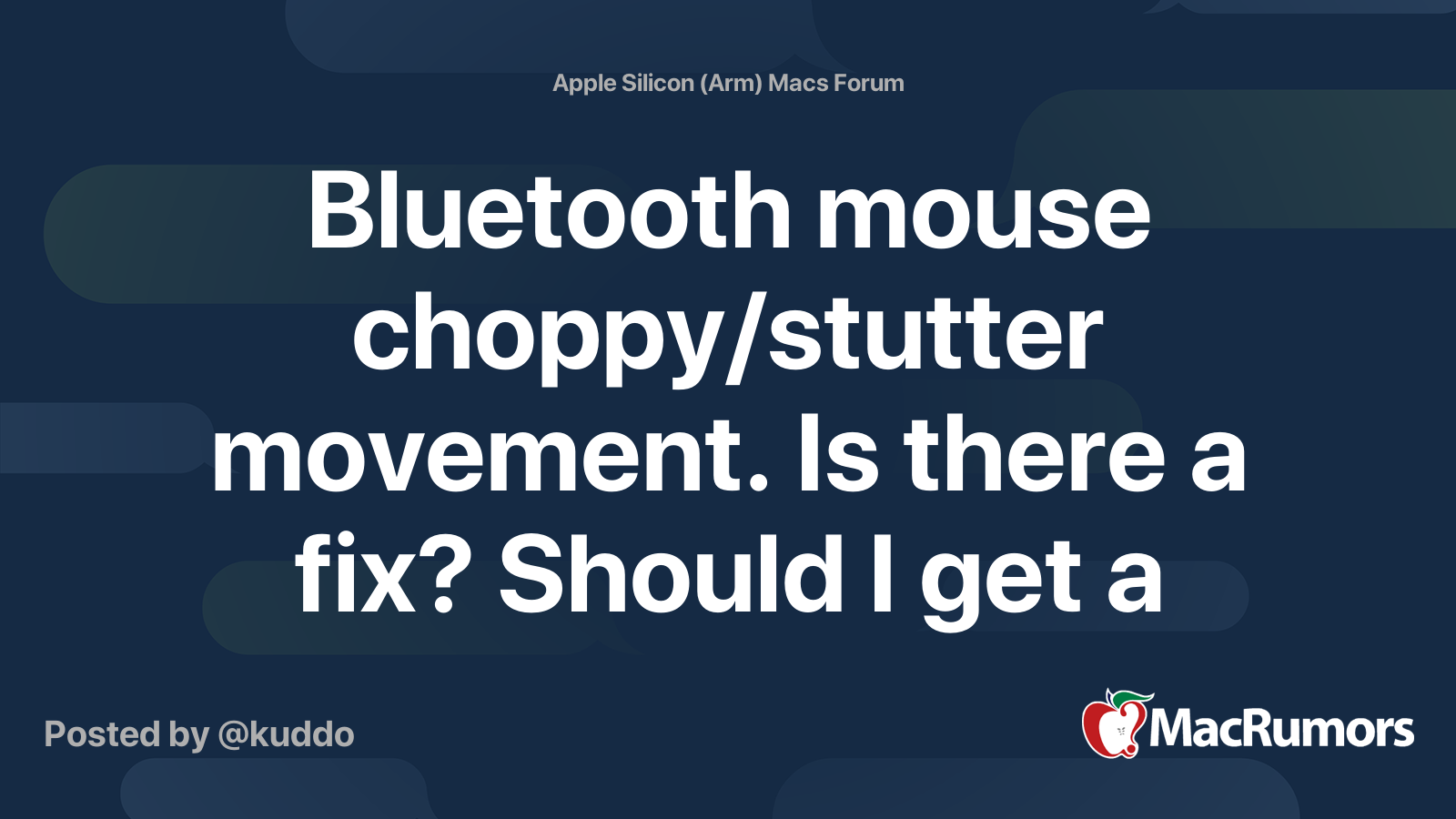 Bluetooth mouse choppy/stutter movement. Is there a fix? Should I get a different mouse ...