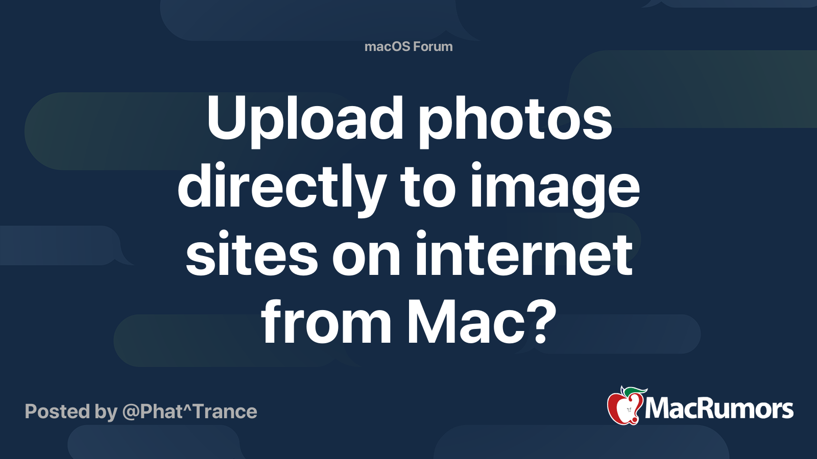 Upload photos directly to image sites on internet from Mac? | MacRumors ...