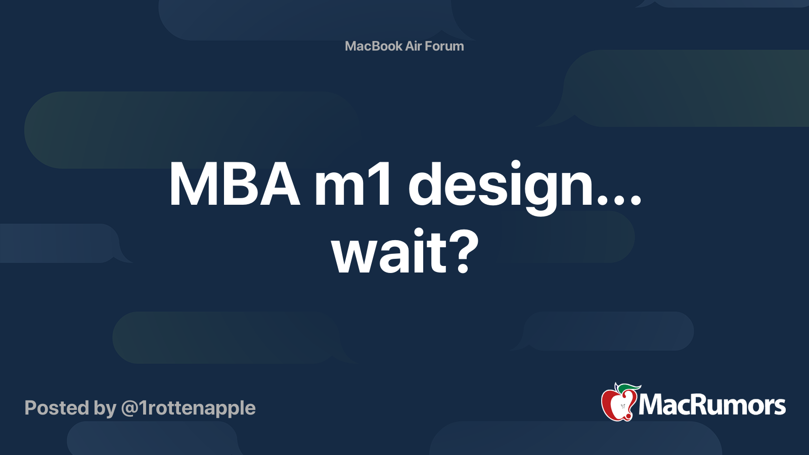 MBA m1 design... wait? | MacRumors Forums
