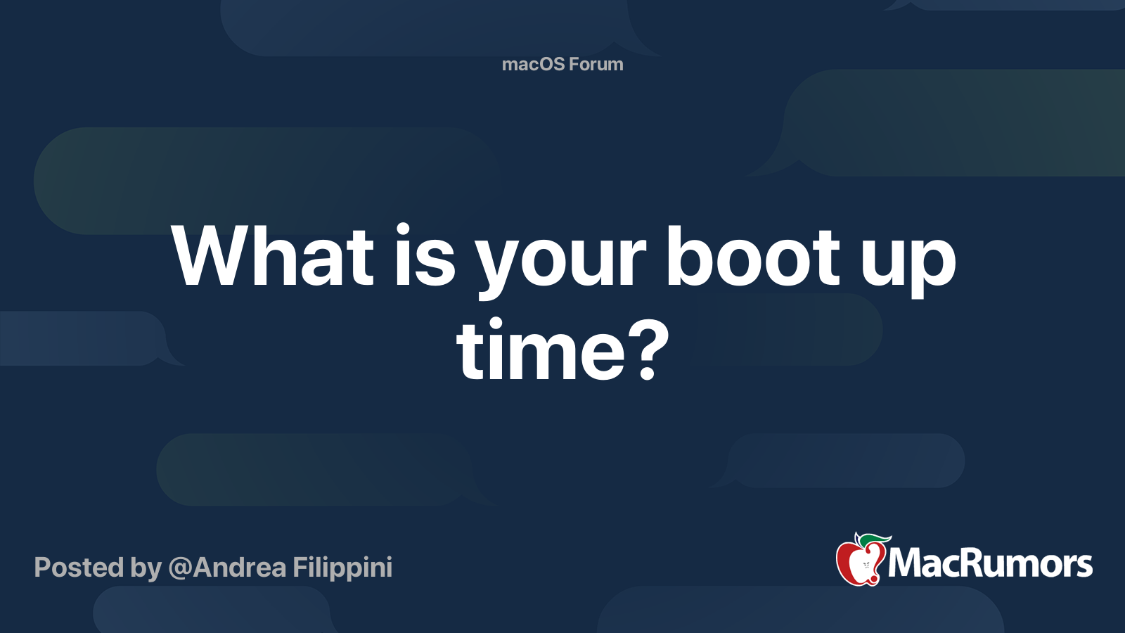 What is your boot up time? | MacRumors Forums