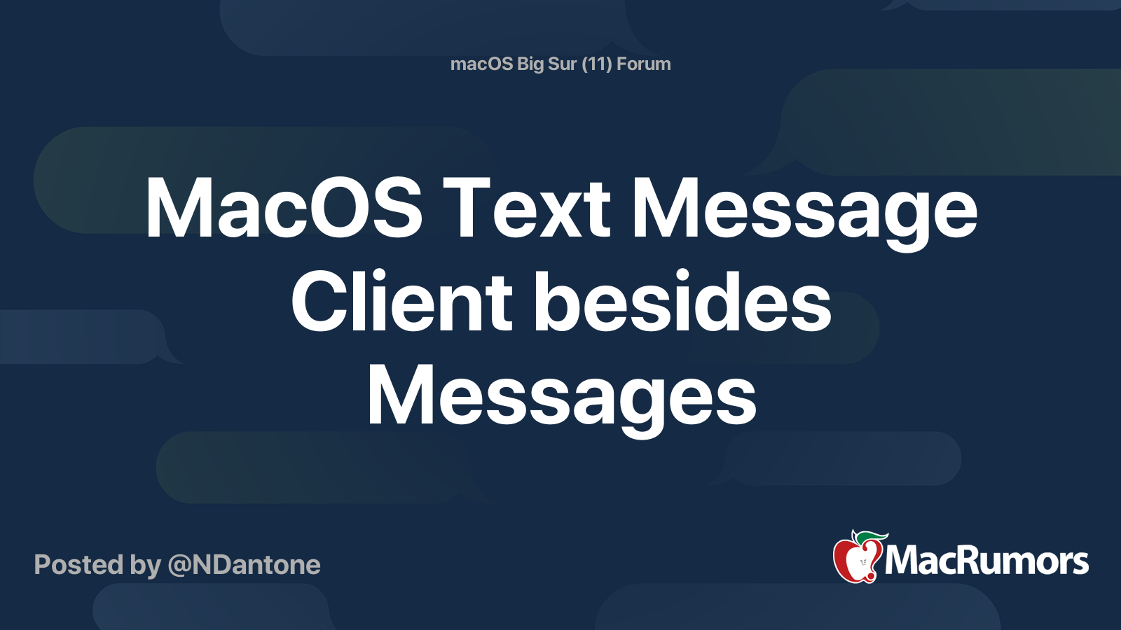 MacOS Text Message Client besides Messages | MacRumors Forums