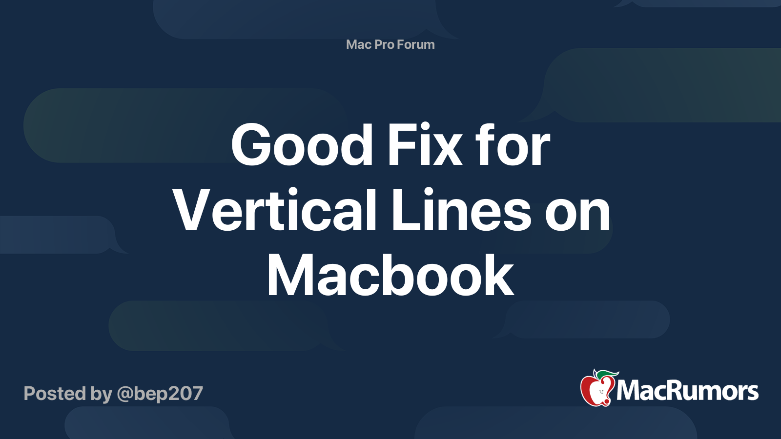 Good Fix for Vertical Lines on Macbook | MacRumors Forums