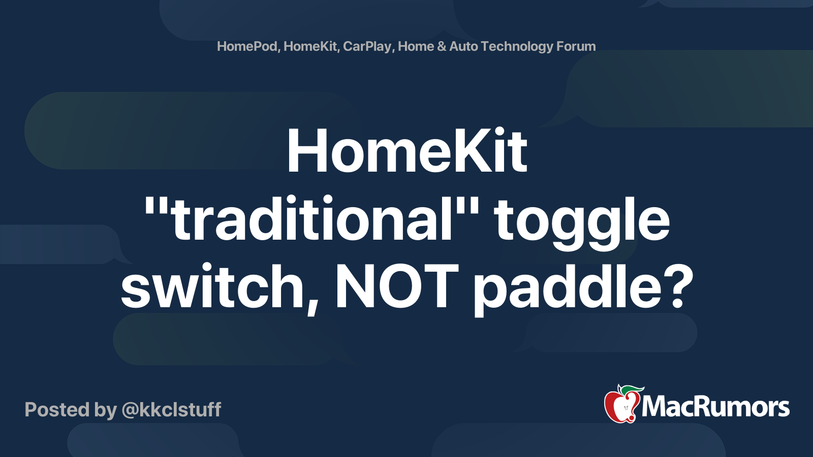 HomeKit "traditional" toggle switch, NOT paddle? | MacRumors Forums