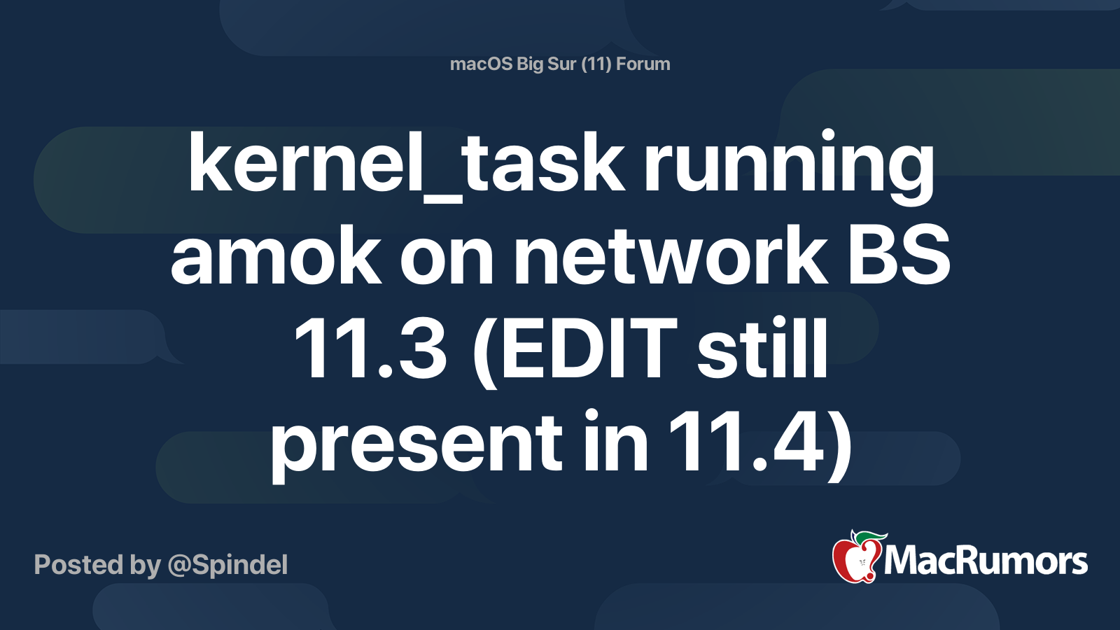 kernel_task running amok on network BS 11.3 (EDIT still present in 11.4) | MacRumors Forums