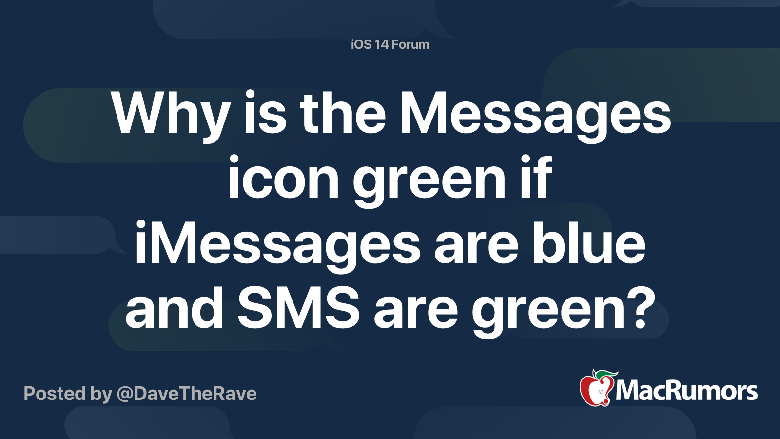 Why is the Messages icon green if iMessages are blue and SMS are green ...