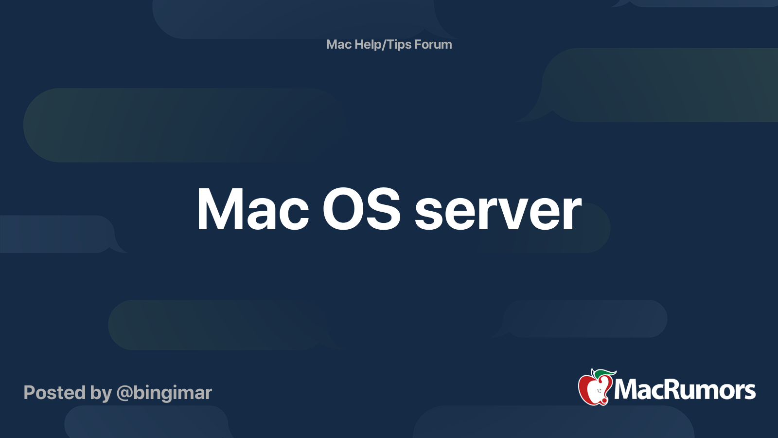 Mac OS server | MacRumors Forums