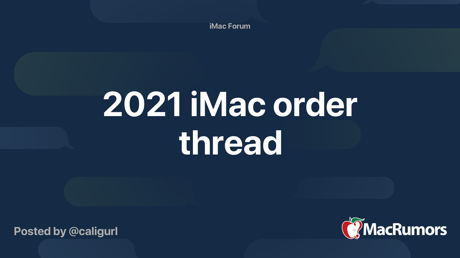 2021 iMac order thread | MacRumors Forums