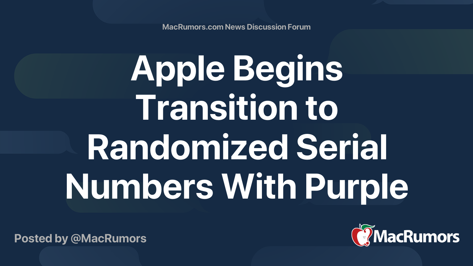Apple Begins Transition to Randomized Serial Numbers With Purple iPhone ...