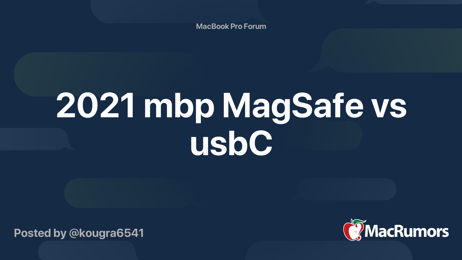 2021 mbp MagSafe vs usbC | MacRumors Forums