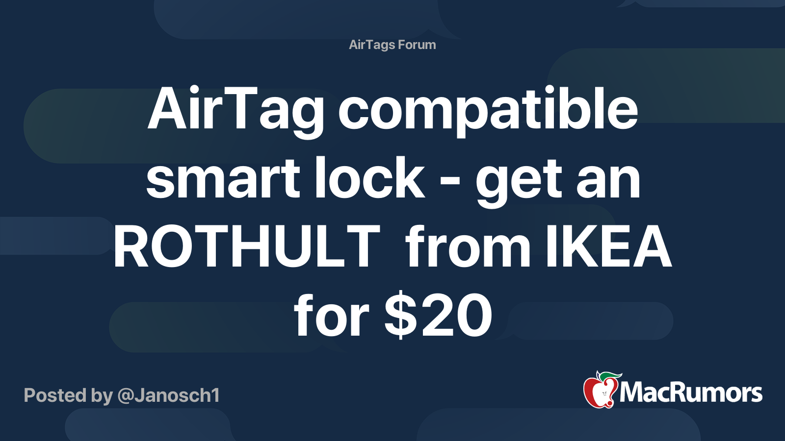 AirTag compatible smart lock - get an ROTHULT from IKEA for $20 ...
