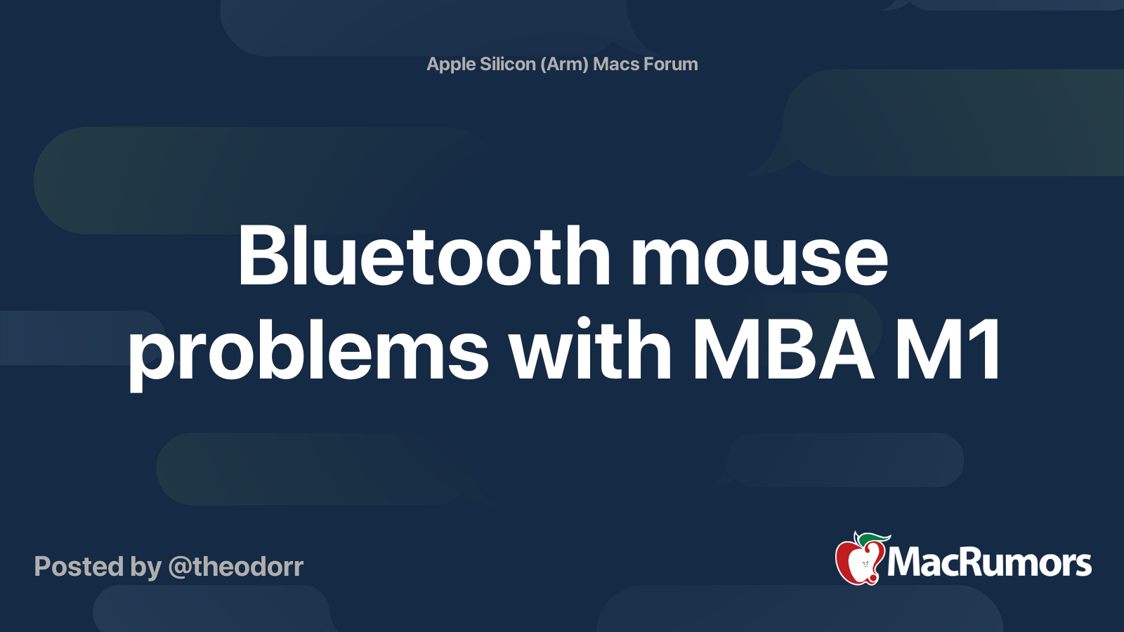 Bluetooth mouse problems with MBA M1 | MacRumors Forums