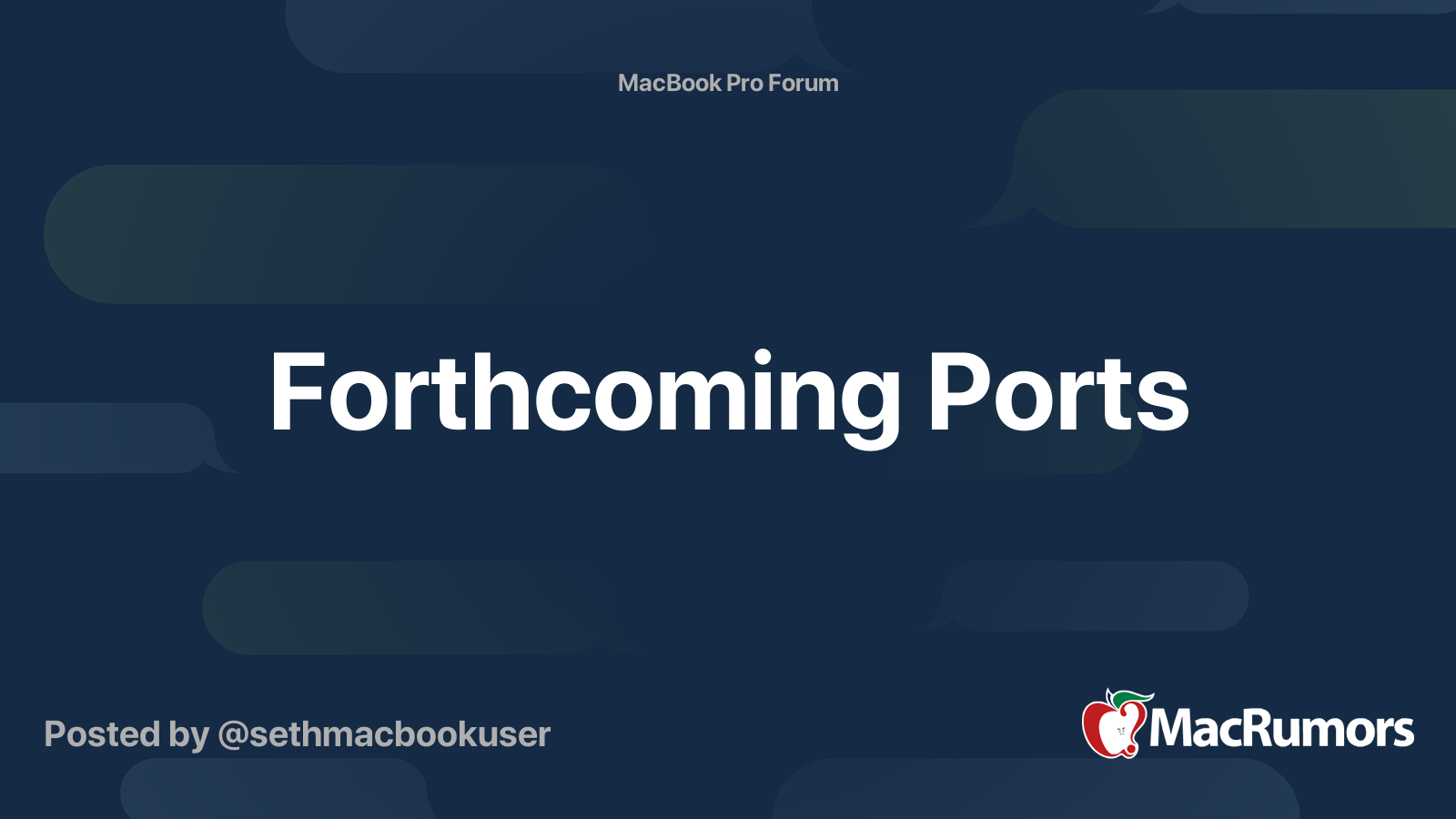 Forthcoming Ports | MacRumors Forums