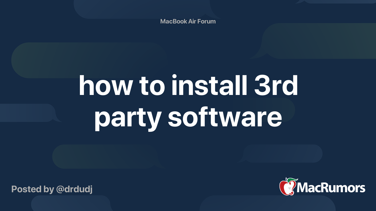 how to install 3rd party software | MacRumors Forums