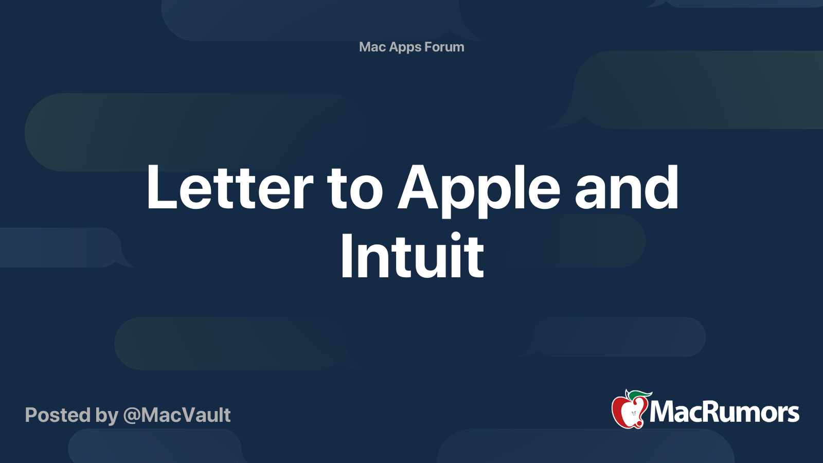 Letter to Apple and Intuit | MacRumors Forums