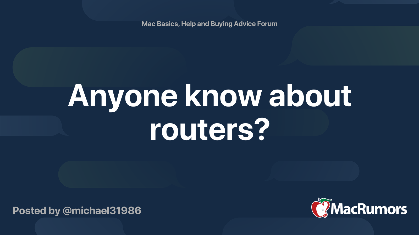 Anyone know about routers? | MacRumors Forums