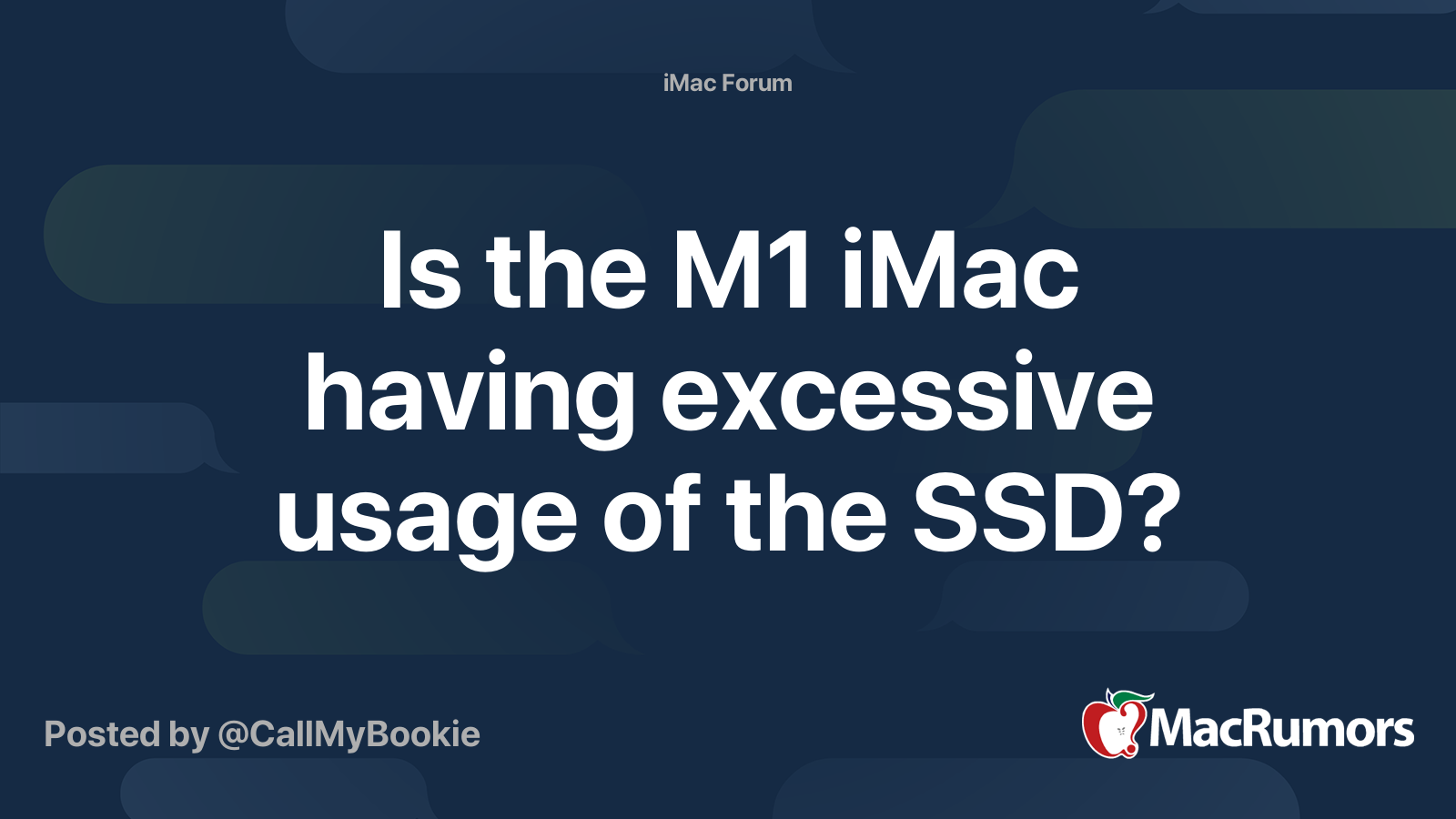 Is the M1 iMac having excessive usage of the SSD? | MacRumors Forums