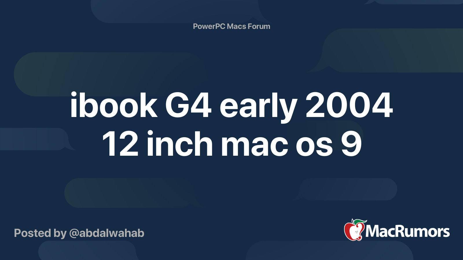 ibook G4 early 2004 12 inch mac os 9 | MacRumors Forums