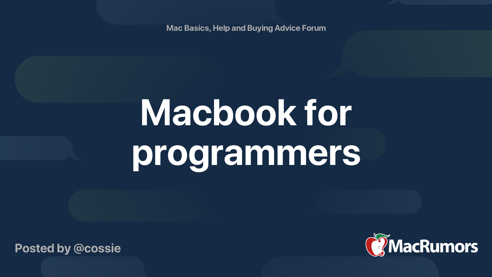 Macbook for programmers | MacRumors Forums