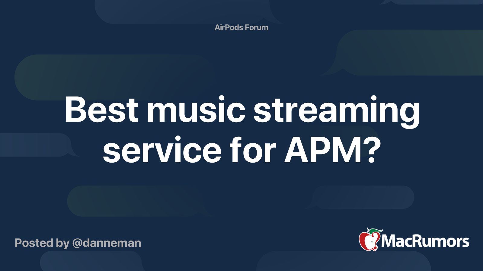 Best music streaming service for APM? | MacRumors Forums