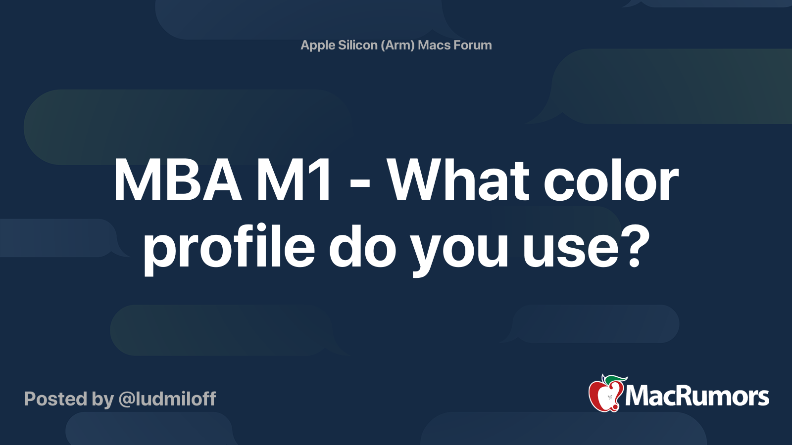 MBA M1 - What color profile do you use? | MacRumors Forums