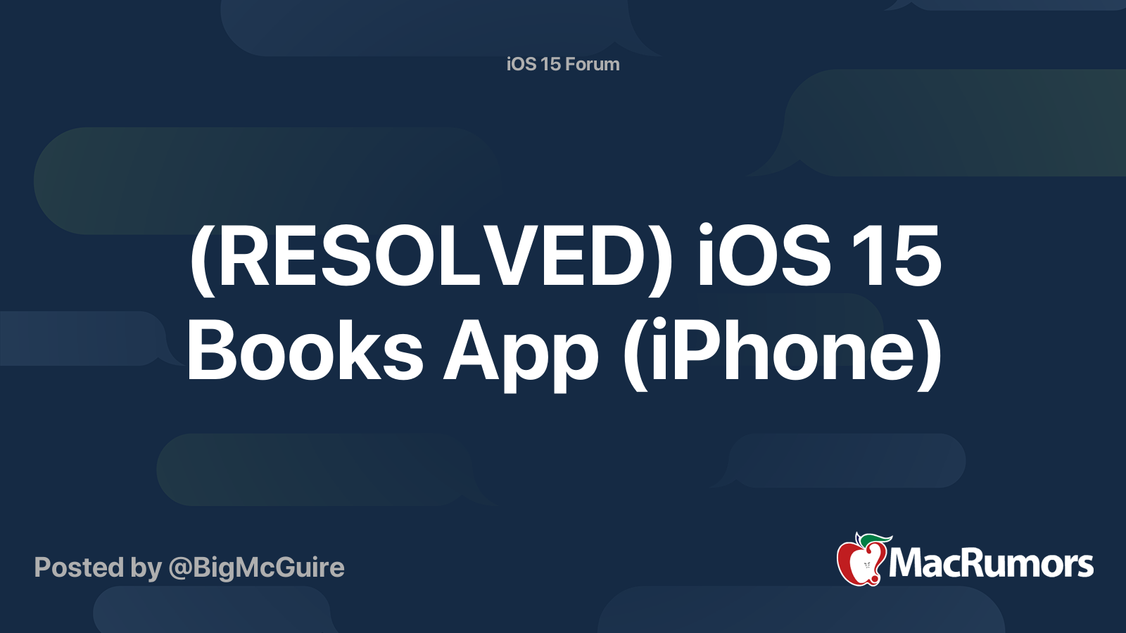(RESOLVED) iOS 15 Books App (iPhone) | MacRumors Forums