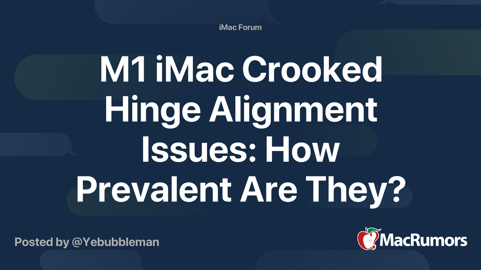 M1 iMac Crooked Hinge Alignment Issues: How Prevalent Are They? | MacRumors Forums