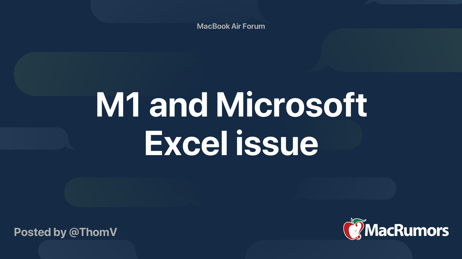 M1 and Microsoft Excel issue | MacRumors Forums