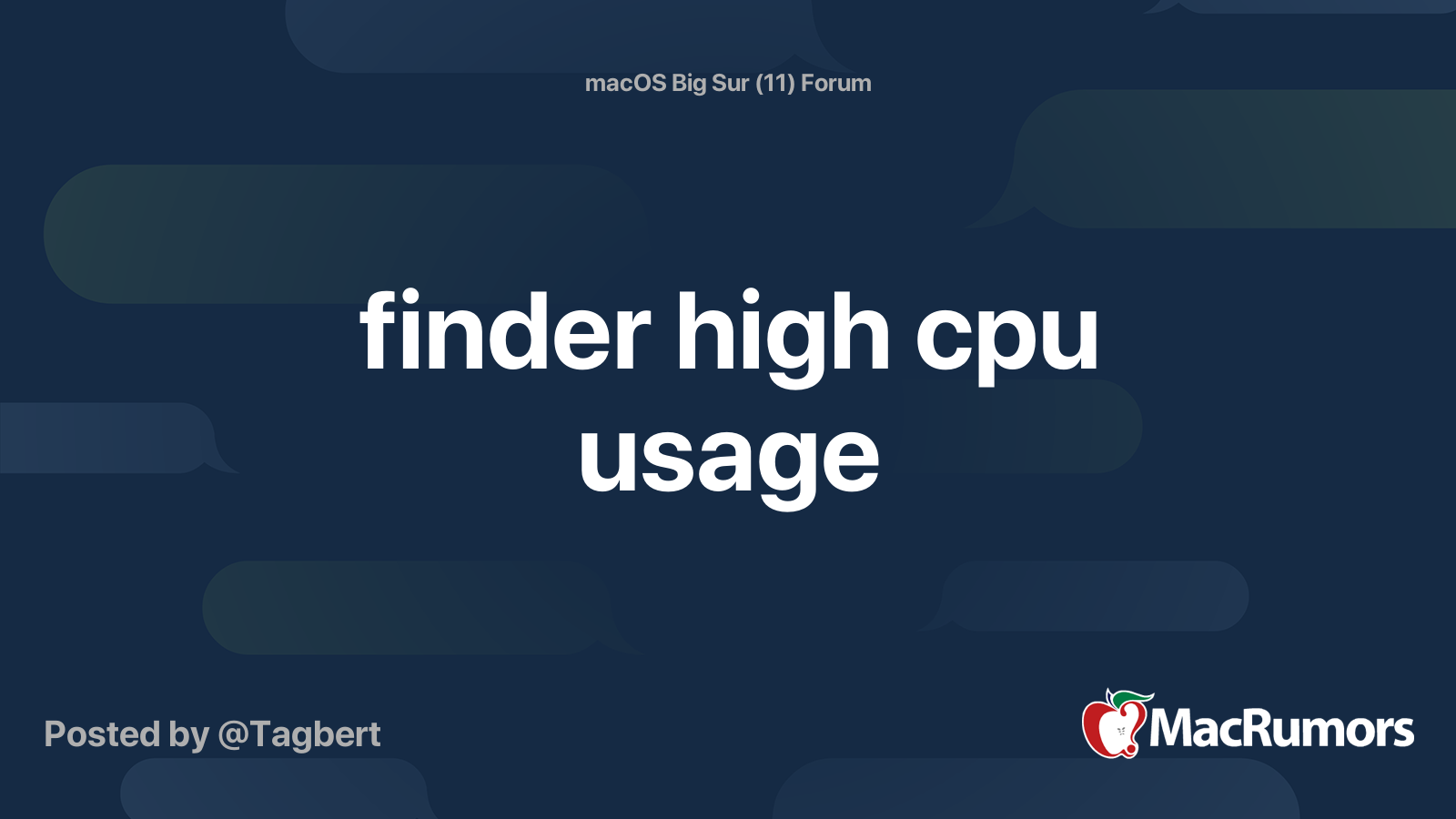 finder high cpu usage | MacRumors Forums