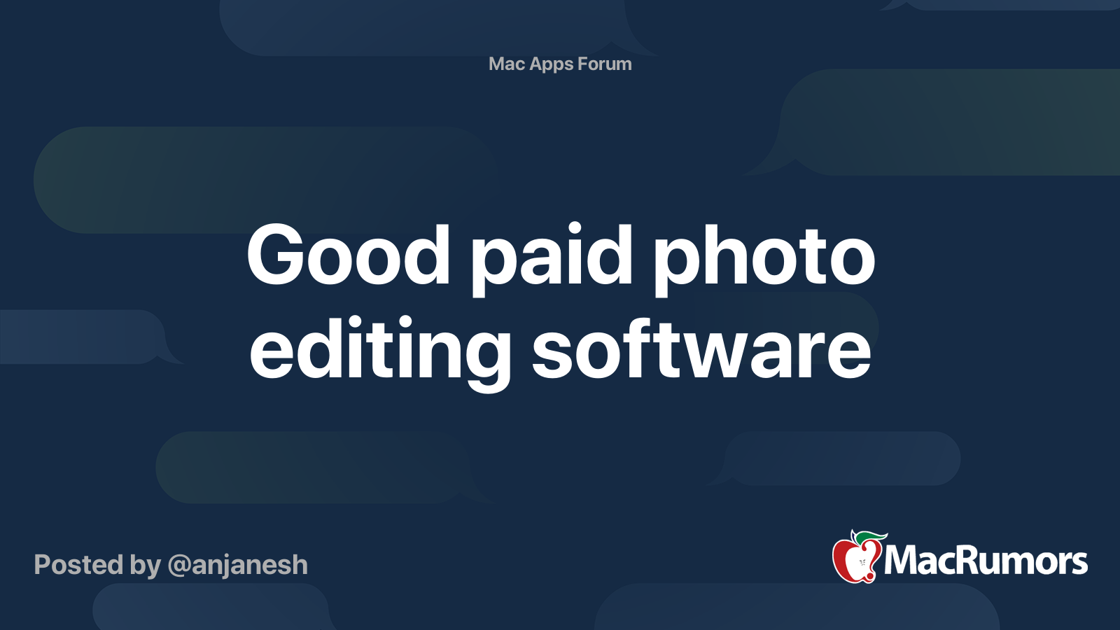 Good paid photo editing software | MacRumors Forums