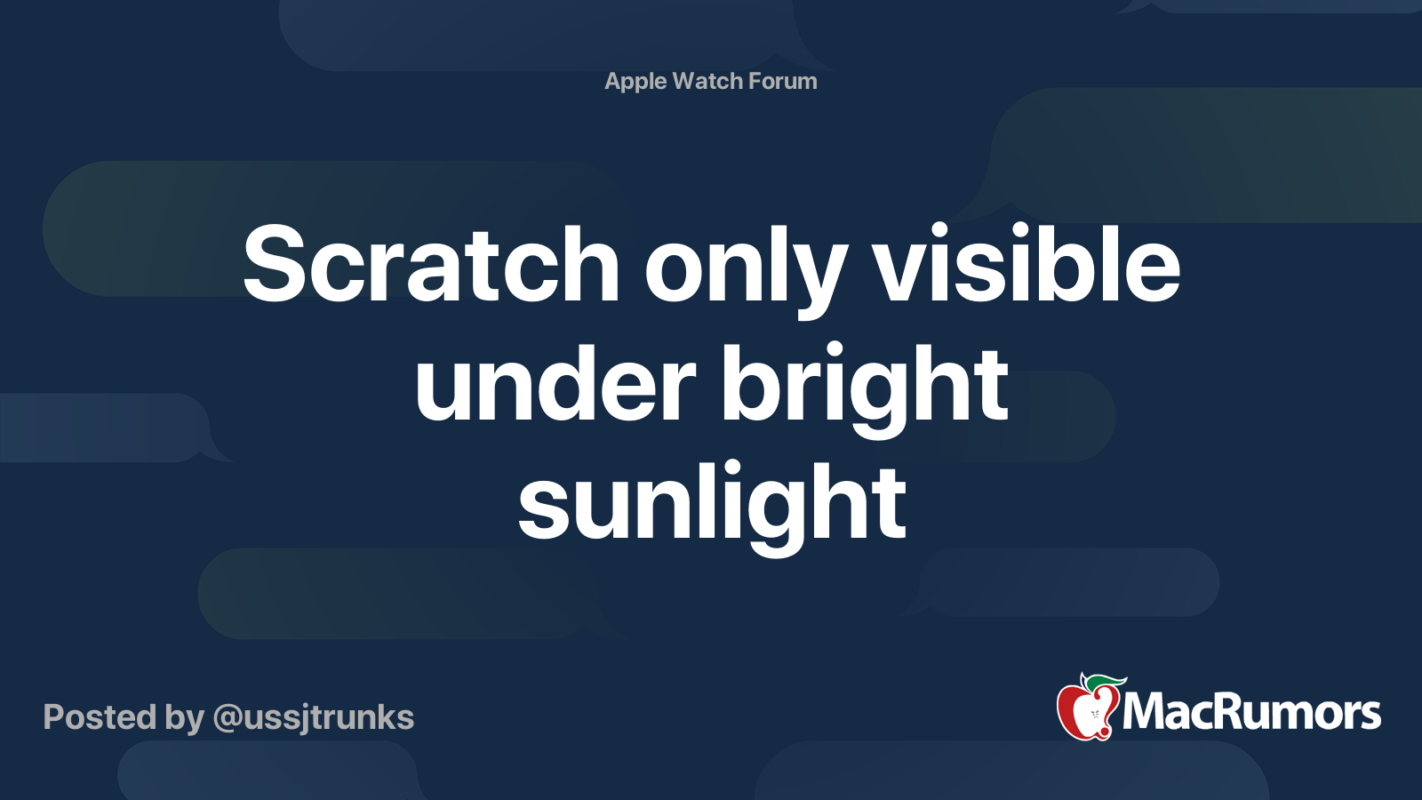 Scratch only visible under bright sunlight | MacRumors Forums
