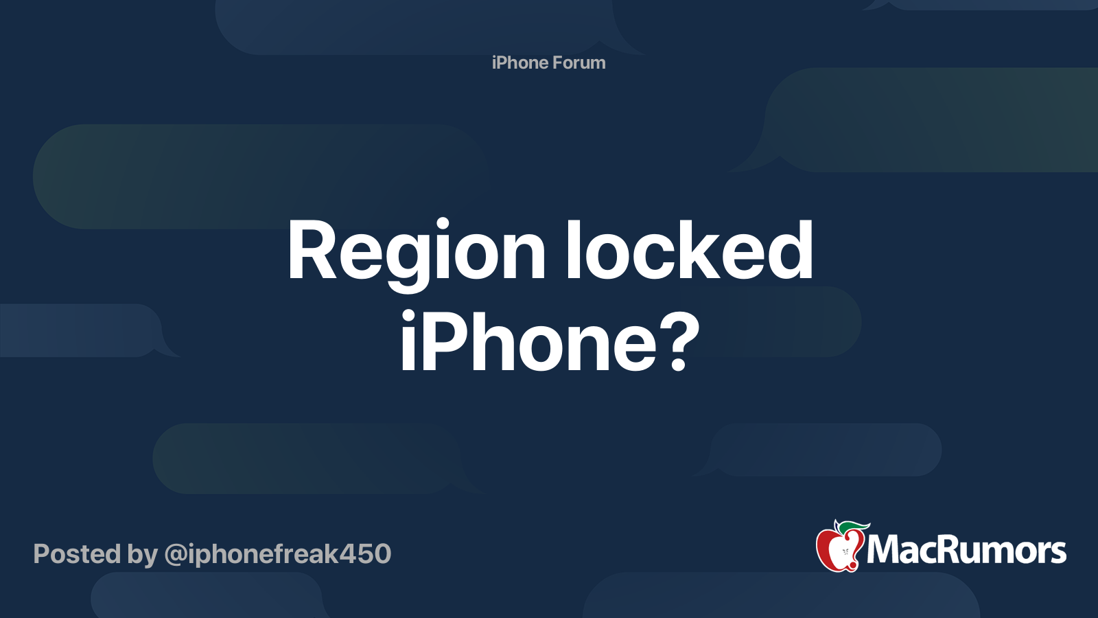 Region locked iPhone? | MacRumors Forums