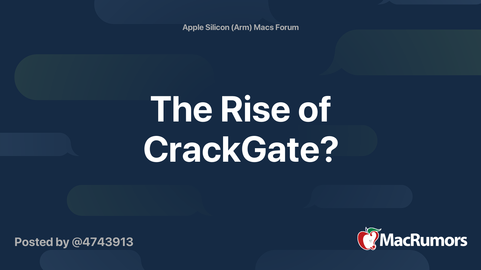 The Rise of CrackGate? | MacRumors Forums