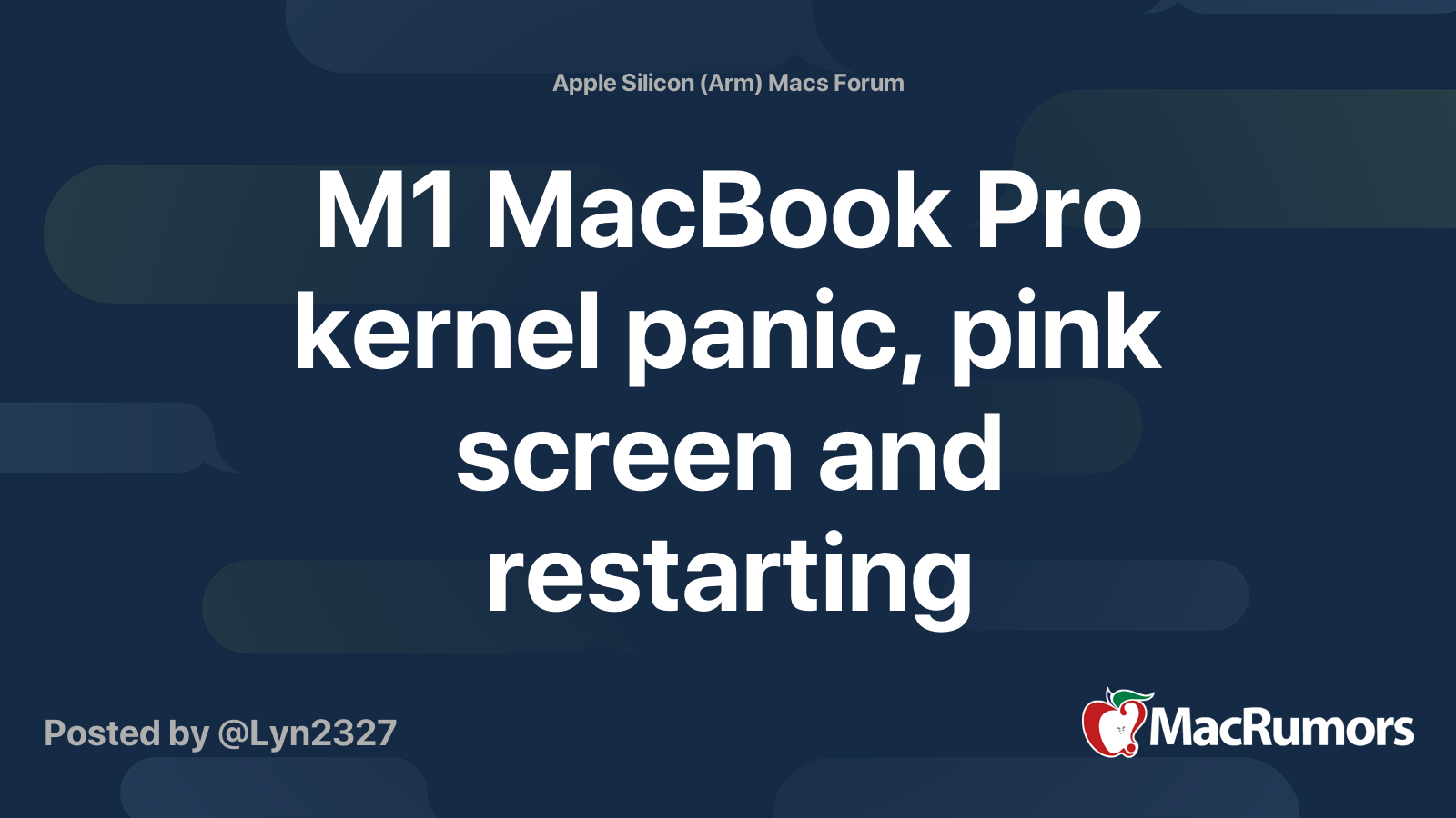 M1 MacBook Pro kernel panic, pink screen and restarting | MacRumors Forums