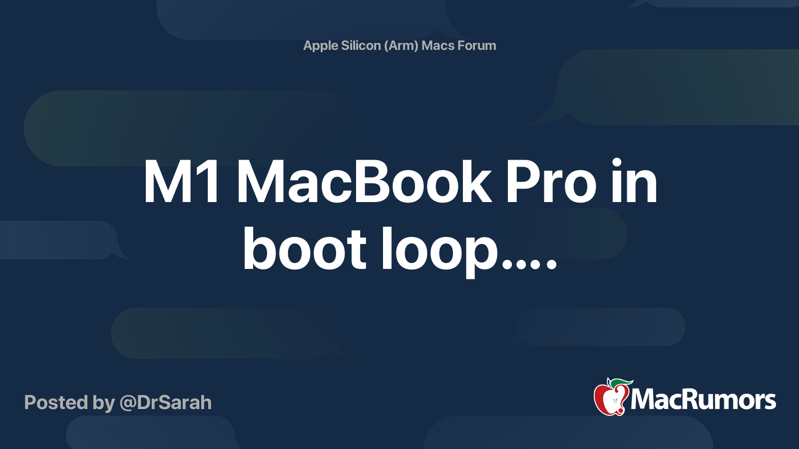 M1 MacBook Pro in boot loop…. | MacRumors Forums