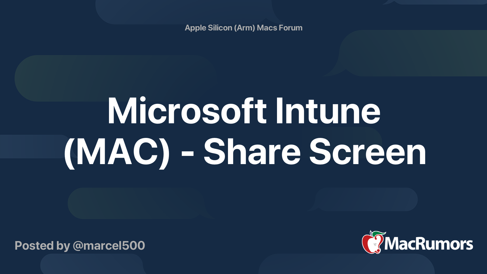 Microsoft Intune (MAC) - Share Screen | MacRumors Forums