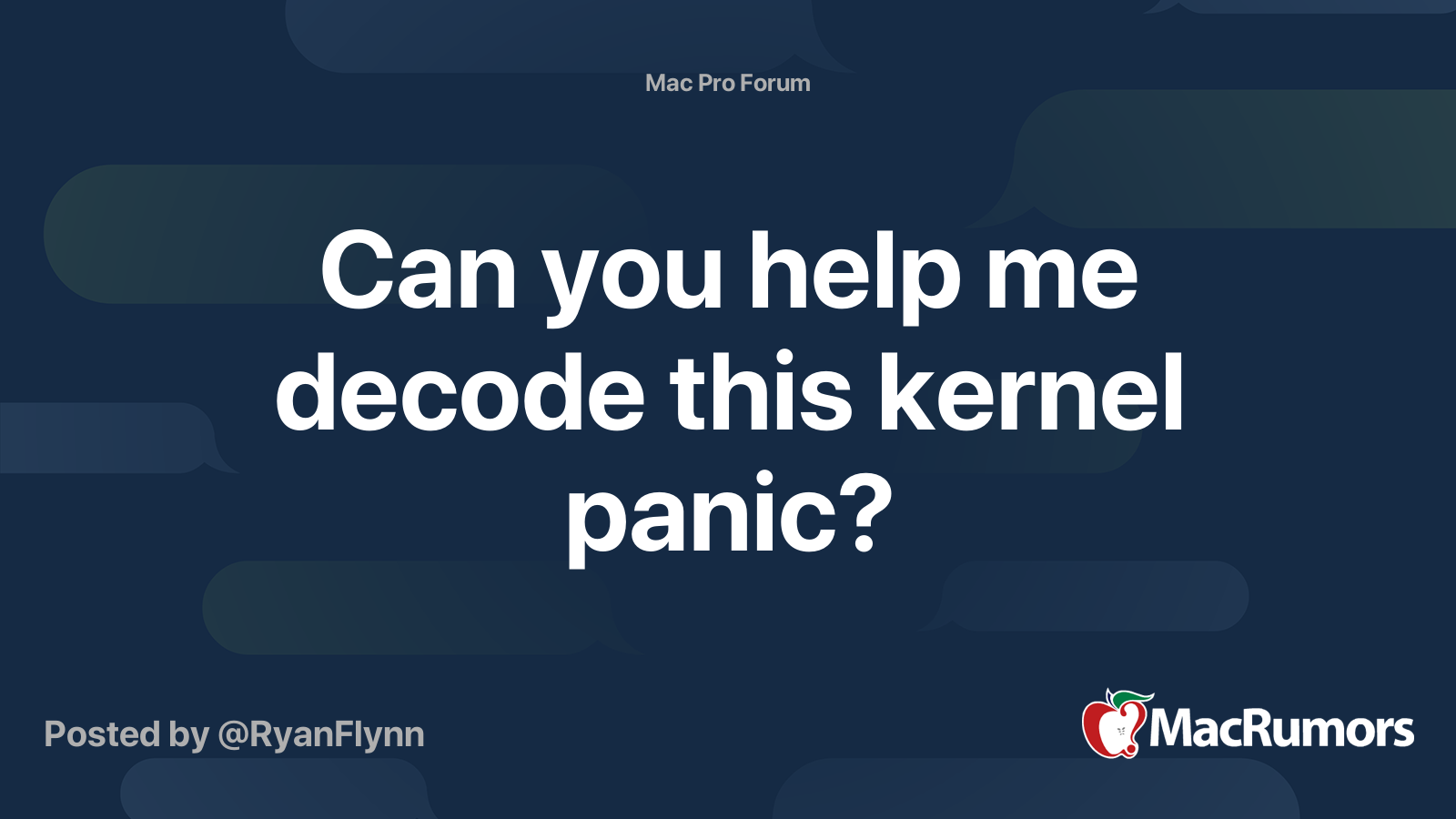 Can you help me decode this kernel panic? | MacRumors Forums
